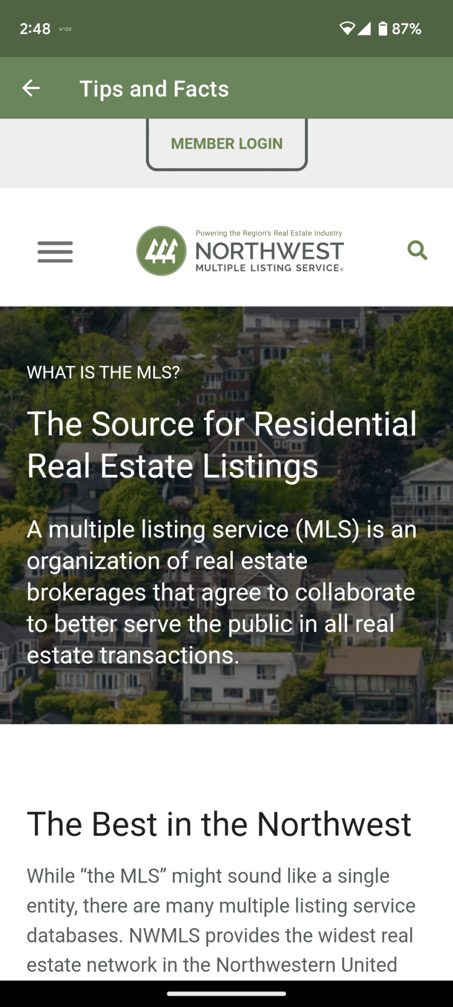 Northwest MLS Mobile App: Getting Started - Northwest Multiple Listing ...